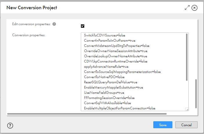 Step 3. Create a conversion project